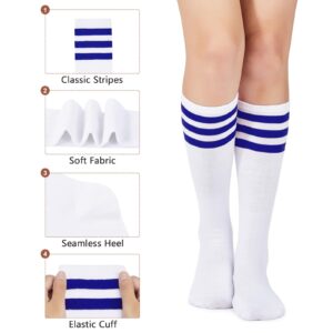 American Trends Knee High Socks Thigh High Socks Baseball Stockings Striped Casual Socks for Women 1 Pack White Red One Size