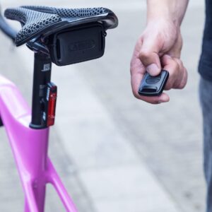 ABUS Alarmbox RC, Mobile Alarm System, Remote Control for Activation and Deactivation, Secures Bicycles, Prams, E-Scooters, Intelligent 100 dB Alarm, Black