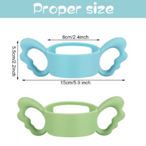 3 Pieces Baby Silicone Bottle Handles Natural Baby Bottle Handle Wide Neck Baby Feeding Handle Easy Carry Handle Lightweight Bottle Handle Small Hand Gripping for Baby Shower (Pink, Green, Blue)