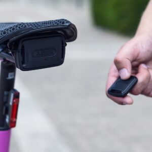 ABUS Alarmbox RC, Mobile Alarm System, Remote Control for Activation and Deactivation, Secures Bicycles, Prams, E-Scooters, Intelligent 100 dB Alarm, Black