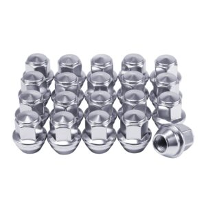 lichamp 20pcs oem lug nuts 12x1.5 chrome original factory cone seat style m12x1.5 lugnuts compatible with ford fusion escape focus lincoln mkc mkz wheel tire accessories