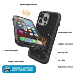 Catalyst iPhone 13 Pro Case Vibe Series, Compatible with MagSafe, Drop Proof Protection, Slim Case Design, with Lanyard (Stealth Black)…