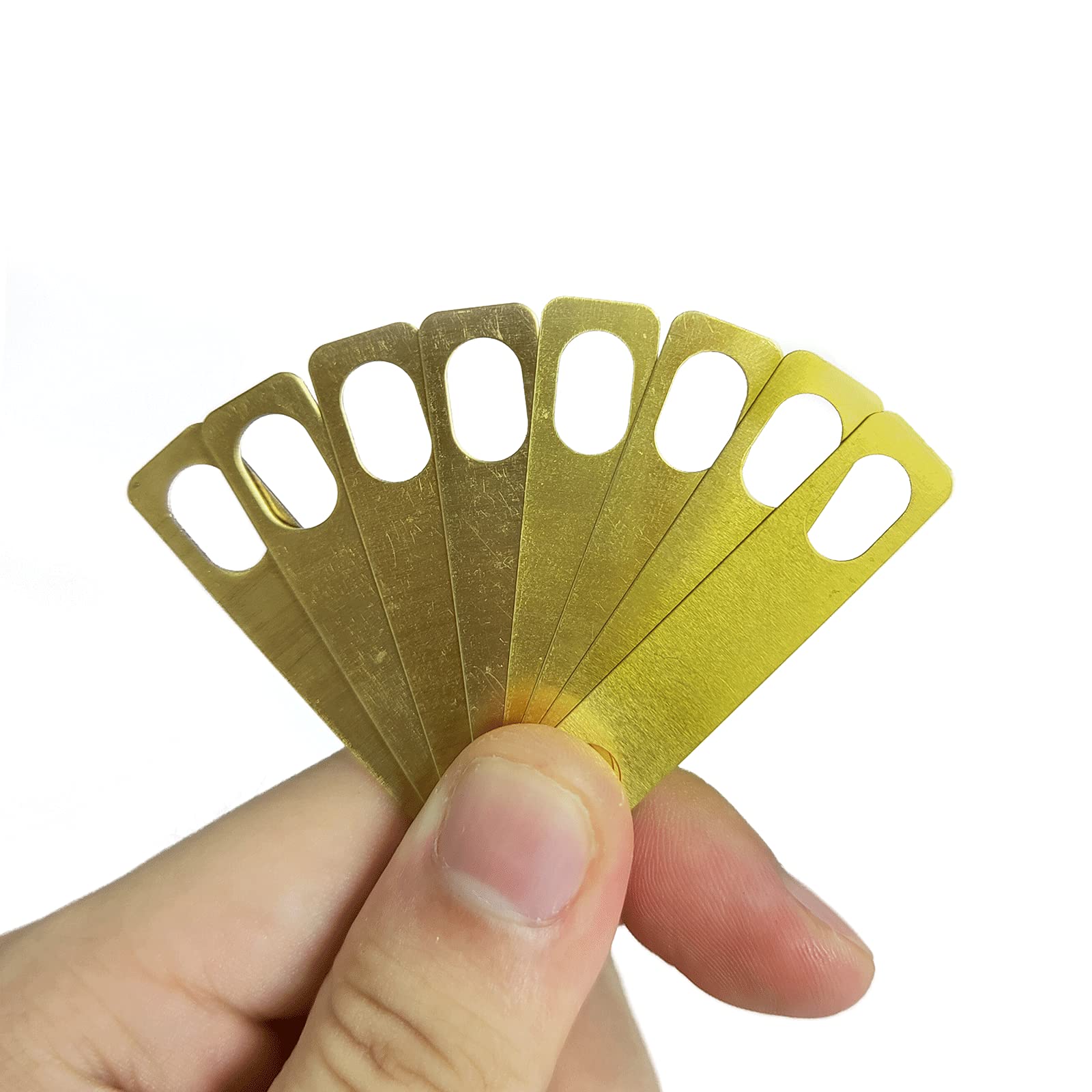 8PCS SAPHUE Guitar Neck Shims 4Pcs 0.2mm, 2Pcs 0.5mm and 2Pcs 1mm Thickness Brass Shims for Guitar and Bass Bolt-on Neck Repair(Gold)