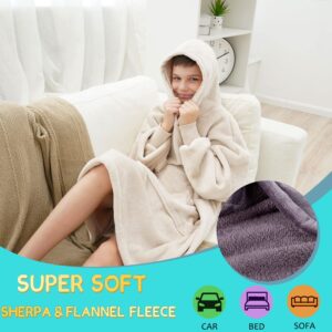 REDESS Blanket Hoodie Sweatshirt, Wearable Blanket Oversized Sherpa with Sleeves and Giant Pocket, Cozy Hoodie for Adult Kids