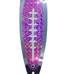 KOKOPROS Kokanee Finished Salmon Hyper Glow Teardrop Fishing Flasher, 5-1/2 Length, Chrome, Pink Skeleton