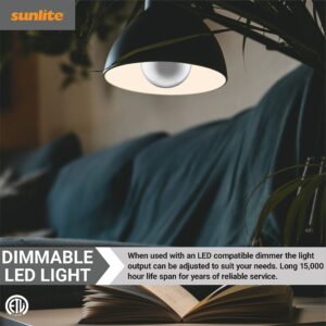 Sunlite LED G40 (G125) Edison Half Chrome Globe Light Bulb, 7 Watts (75W Equivalent), 600 Lumens, Standard E26 Base, Dimmable, Decorative Silver Bowl, Anti-Glare. 2700K Soft White, 3 Pack