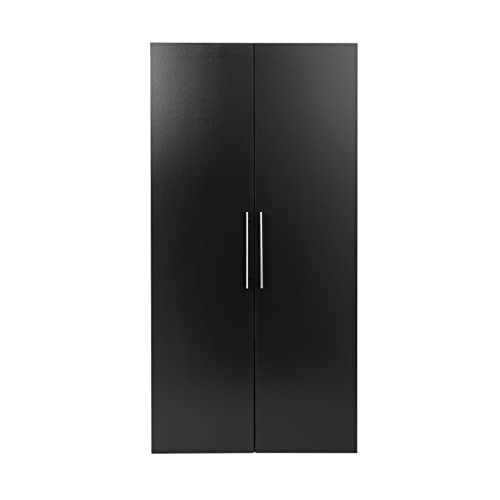 Prepac HangUps Large Storage Cabinet - Immaculate Black 36" Cabinet with Storage Shelves and Doors; Ideal for Bin and General Storage Solutions