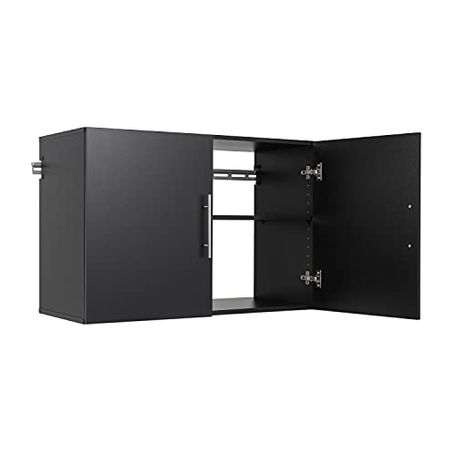 Prepac HangUps Upper Storage Cabinet - Elegant and Spacious Wall Cabinets to Maximize Your Storage, 36" Size, Classic Black Finish