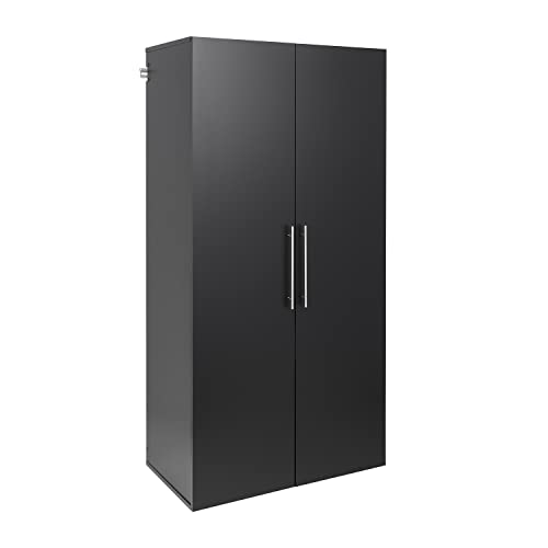 Prepac HangUps Large Storage Cabinet - Immaculate Black 36" Cabinet with Storage Shelves and Doors; Ideal for Bin and General Storage Solutions