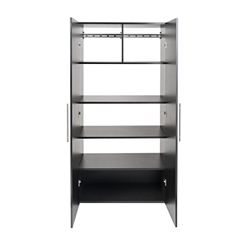 Prepac HangUps Large Storage Cabinet - Immaculate Black 36" Cabinet with Storage Shelves and Doors; Ideal for Bin and General Storage Solutions