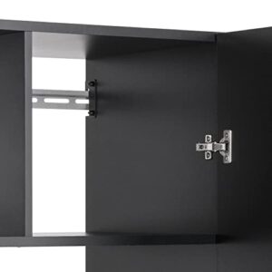 Prepac HangUps Large Storage Cabinet - Immaculate Black 36" Cabinet with Storage Shelves and Doors; Ideal for Bin and General Storage Solutions