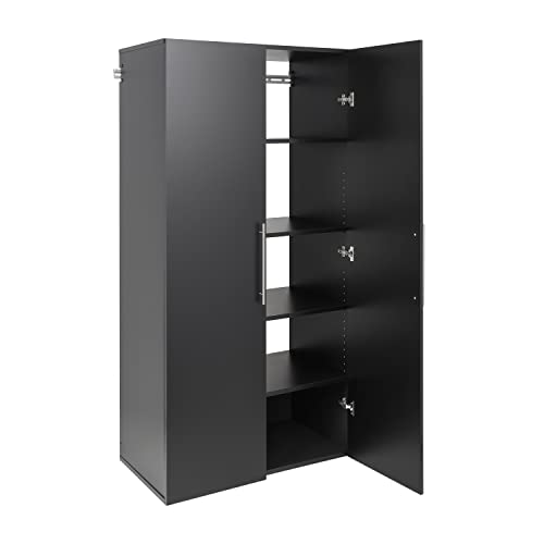 Prepac HangUps Large Storage Cabinet - Immaculate Black 36" Cabinet with Storage Shelves and Doors; Ideal for Bin and General Storage Solutions