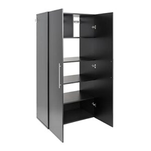 Prepac HangUps Large Storage Cabinet - Immaculate Black 36" Cabinet with Storage Shelves and Doors; Ideal for Bin and General Storage Solutions