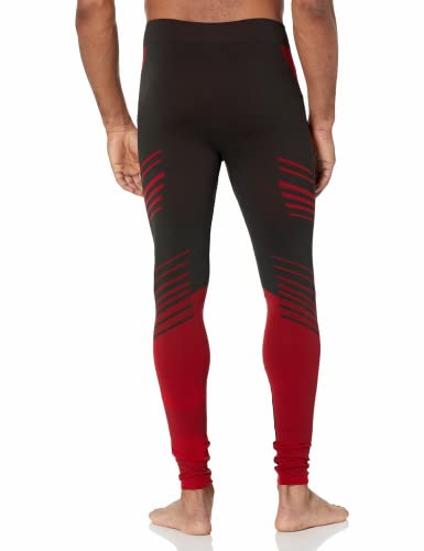 MeetHoo Men's Thermal Underwear Set Seamless Compression Base Layer Winter Gear Sports Long Johns Bottoms, Red, Large