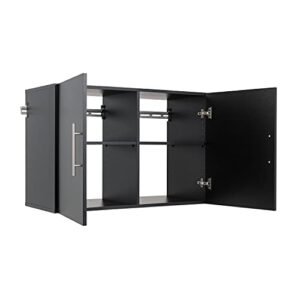 Prepac HangUps Upper Storage Cabinet - Elegant and Spacious Wall Cabinets to Maximize Your Storage, 36" Size, Classic Black Finish