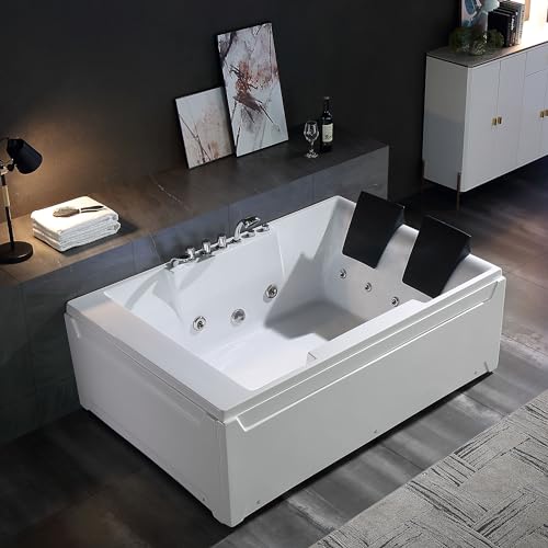 Empava Whirlpool Bathtub Massage Soaking SPA Chromatherapy Jets Tub Model 2021 72JT367