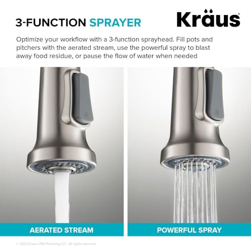 KRAUS Britt Touchless Sensor Commercial Pull-Down Single Handle Kitchen Faucet in Spot Free Stainless Steel, KSF-1691SFS