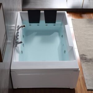 Empava Whirlpool Bathtub Massage Soaking SPA Chromatherapy Jets Tub Model 2021 72JT367