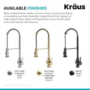 KRAUS Britt Touchless Sensor Commercial Pull-Down Single Handle Kitchen Faucet in Spot Free Stainless Steel, KSF-1691SFS