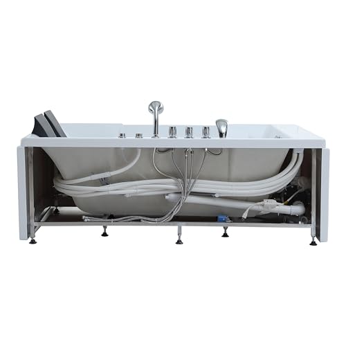 Empava Whirlpool Bathtub Massage Soaking SPA Chromatherapy Jets Tub Model 2021 72JT367