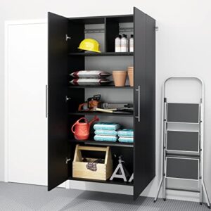 Prepac HangUps Large Storage Cabinet - Immaculate Black 36" Cabinet with Storage Shelves and Doors; Ideal for Bin and General Storage Solutions