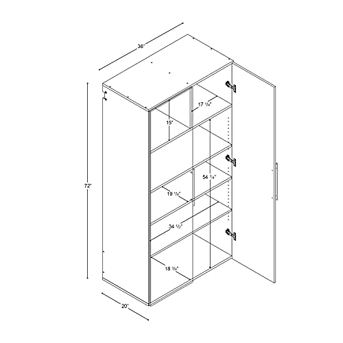 Prepac HangUps Large Storage Cabinet - Immaculate Black 36" Cabinet with Storage Shelves and Doors; Ideal for Bin and General Storage Solutions