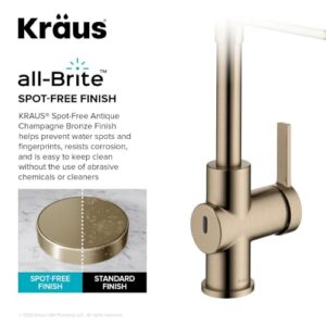 KRAUS Britt Touchless Sensor Commercial Pull-Down Single Handle Kitchen Faucet in Spot Free Antique Champagne Bronze, KSF-1691SFACB