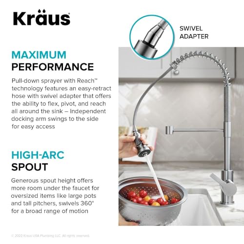 KRAUS Britt Touchless Sensor Commercial Pull-Down Single Handle Kitchen Faucet in Spot Free Antique Champagne Bronze, KSF-1691SFACB