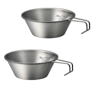 nangogear camping sierra cup 310ml 2pcs set food grade stainless steel dishwasher safe (21110)