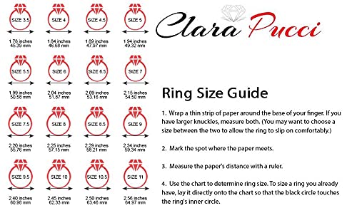 Clara Pucci 2.67 carat Round cut 3 stone Genuine Blue Moissanite Anniversary Wedding Engagement Ring Band set 18K Rose White Gold 3.5