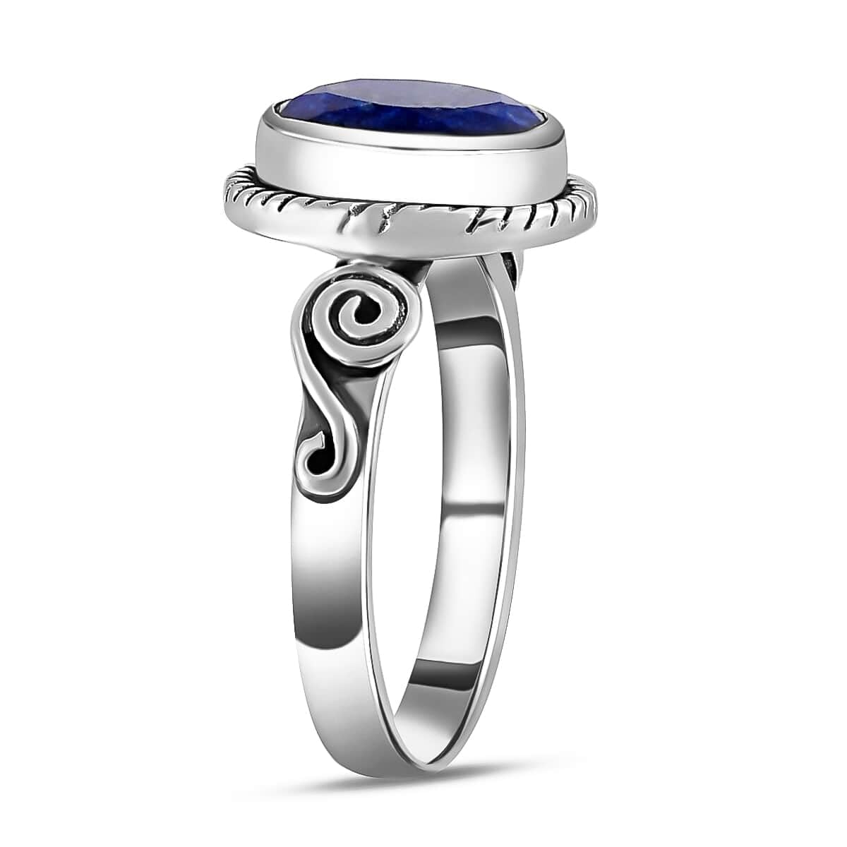 Shop LC Handmade Blue Lapis Lazuli Solitaire Ring for Women Jewelry 925 Sterling Silver Size 6 Ct 2.5 Birthday Gifts for Women