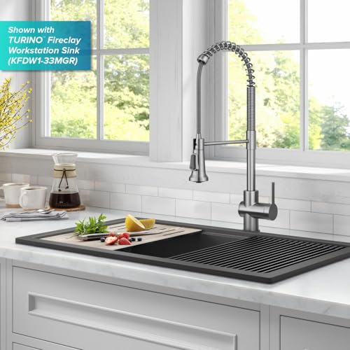 KRAUS Britt Touchless Sensor Commercial Pull-Down Single Handle Kitchen Faucet in Spot Free Stainless Steel, KSF-1691SFS