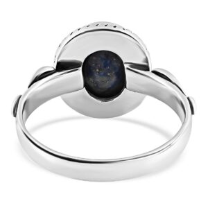 Shop LC Handmade Blue Lapis Lazuli Solitaire Ring for Women Jewelry 925 Sterling Silver Size 6 Ct 2.5 Birthday Gifts for Women