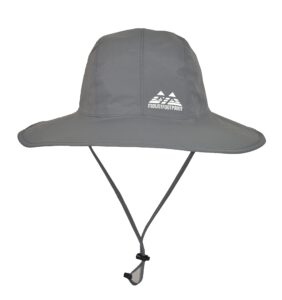 mountfootprint wide brim waterproof bucket hat sun protection fishing hat rain hats summer unisex water resistant (dark gray)