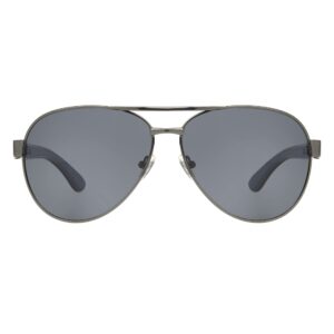 Dockers Men's Bo Sunglasses Polarized Aviator, Gunmetal, 54mm