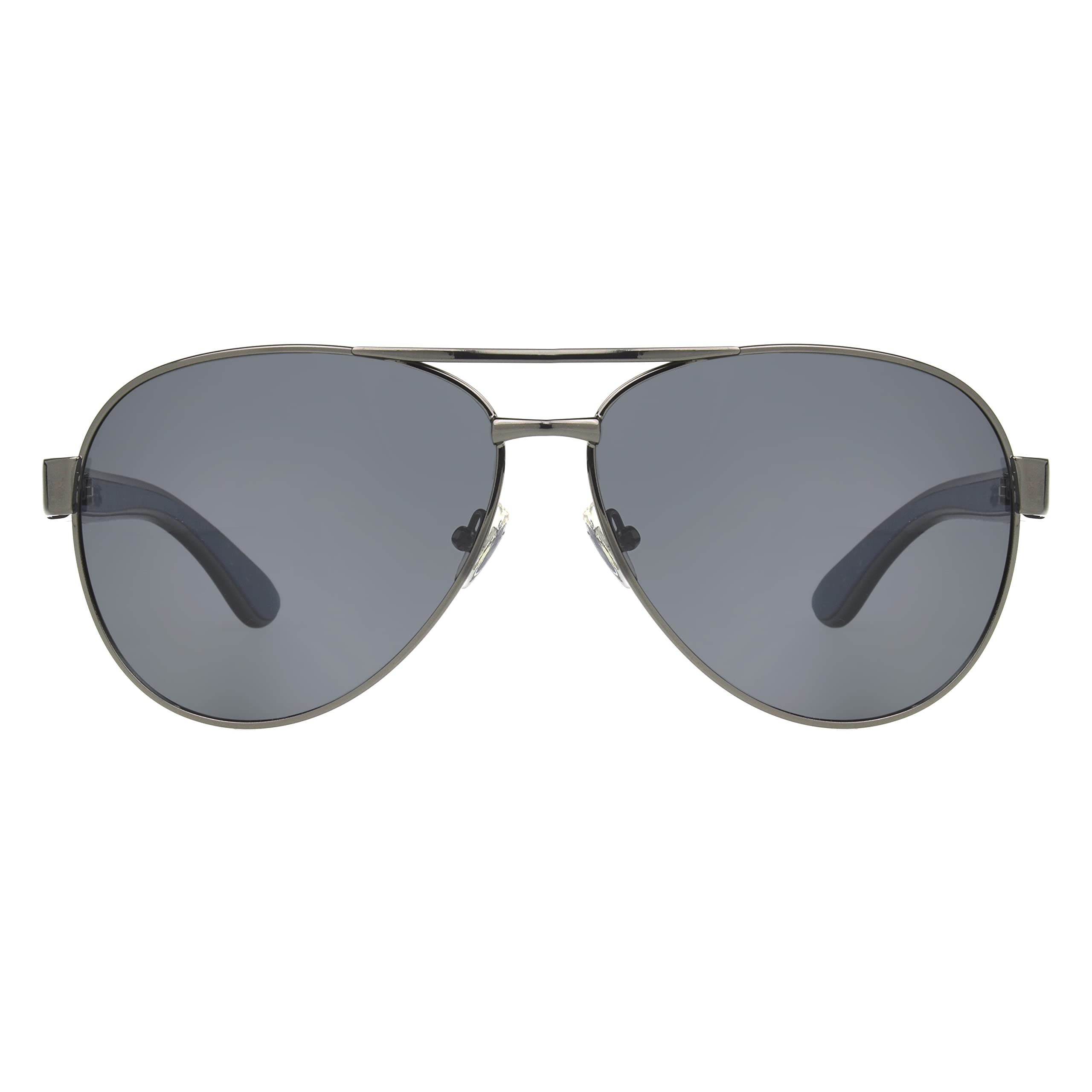 Dockers Men's Bo Sunglasses Polarized Aviator, Gunmetal, 54mm