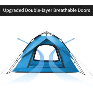 Naturehike Camping Tent, 3-4 Person Pop Up Tent for Camping, Easy Set up Instant Tent for Camping, 3 Person 4 Person Camping Tent