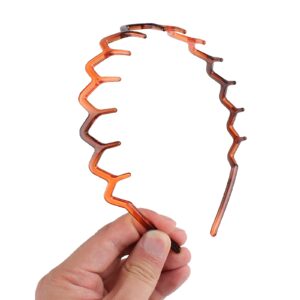 BAHABY 6 Pack Zig Zag Shark Tooth Hair Comb Headbands for Women Plastic Plain Hair Bands Hair Hoop Hair Accessories for Women