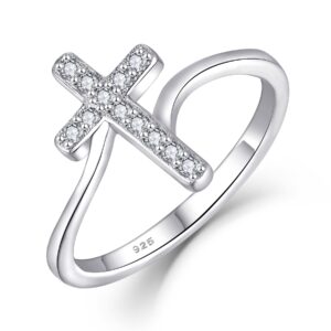 starchenie 925 sterling silver cross ring for women size 6