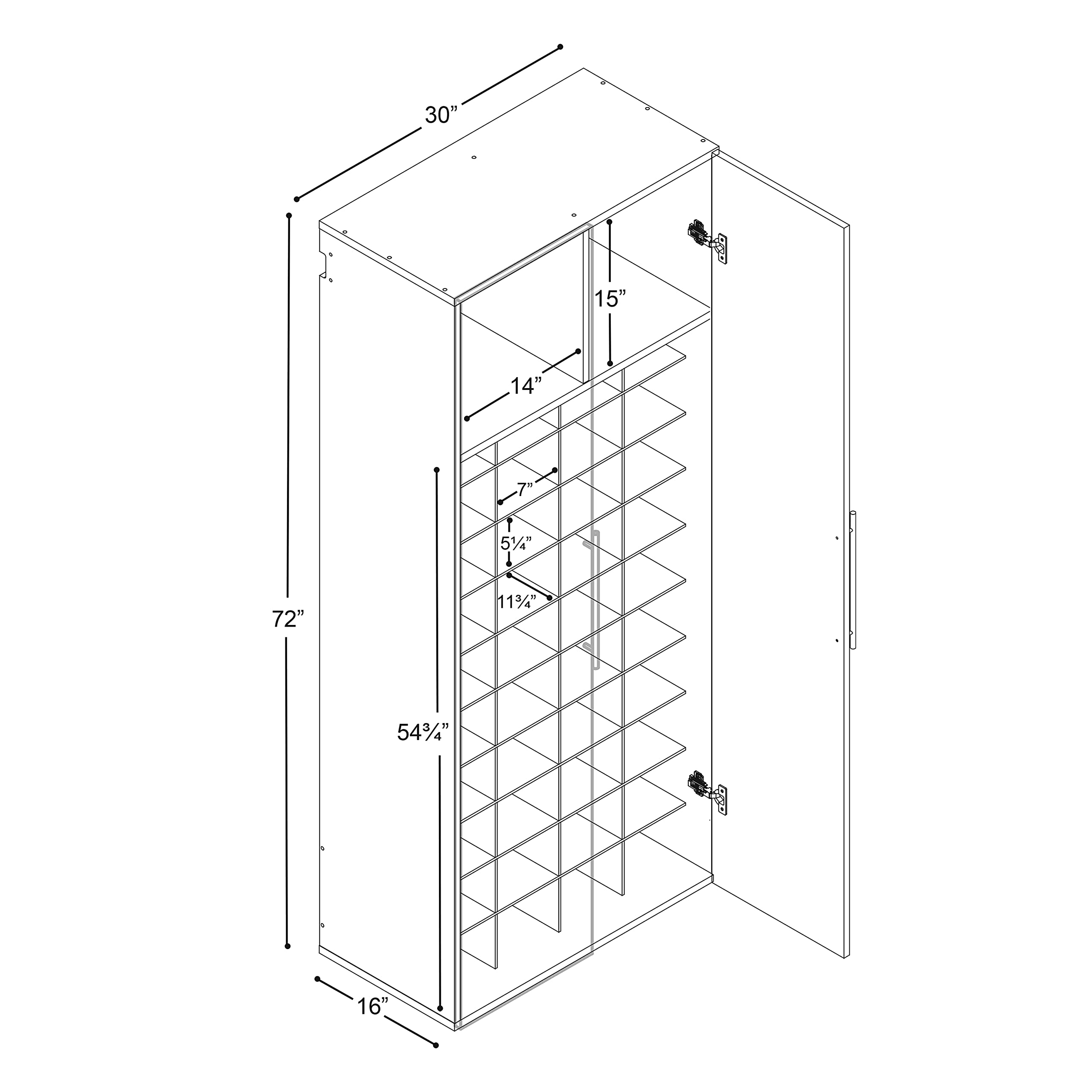 Prepac HangUps Shoe Storage, Black