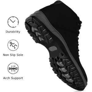 CARENURSE Mens Lightweight Work Boots Non Slip Shoes for Men Water Resistant Mid Ankle Casual Hiking Trekking Outdoor Boots