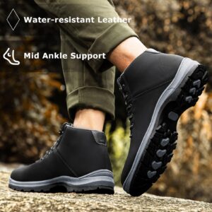 CARENURSE Mens Lightweight Work Boots Non Slip Shoes for Men Water Resistant Mid Ankle Casual Hiking Trekking Outdoor Boots