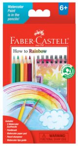 faber-castell how to rainbow watercolor pencils set - kids painting kits, art kit for kids 6-8+