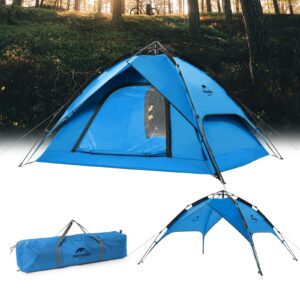 Naturehike Camping Tent, 3-4 Person Pop Up Tent for Camping, Easy Set up Instant Tent for Camping, 3 Person 4 Person Camping Tent