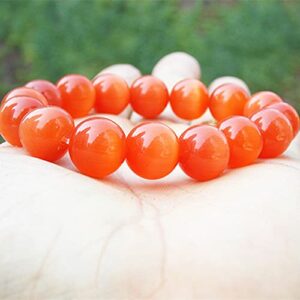 COLORFUL BLING Carnelian Crystal 12mm Bracelet Natural Carnelian Gemstone Bracelet Orange Natural Powerful Selenite Bracelet Jewelry for Women - 2 Pcs