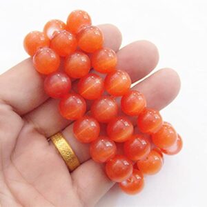 COLORFUL BLING Carnelian Crystal 12mm Bracelet Natural Carnelian Gemstone Bracelet Orange Natural Powerful Selenite Bracelet Jewelry for Women - 2 Pcs