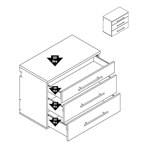 Prepac HangUps 3-Drawer Base Storage Cabinet, Black