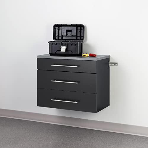 Prepac HangUps 3-Drawer Base Storage Cabinet, Black