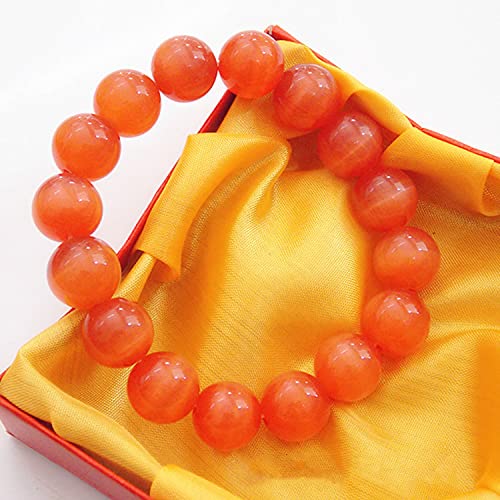 COLORFUL BLING Carnelian Crystal 12mm Bracelet Natural Carnelian Gemstone Bracelet Orange Natural Powerful Selenite Bracelet Jewelry for Women - 2 Pcs