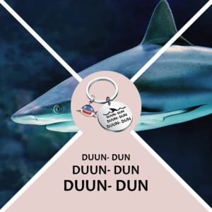 TIIMG Shark Jewelry Shark Keychain Charm Shark Gifts for Shark Lovers Cool Animal Gift (DUUN DUN)